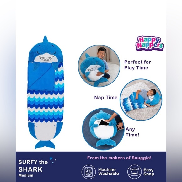 Toys | Happy Napper Kids Sleeping Bagstuffed Animal Shark | Poshmark